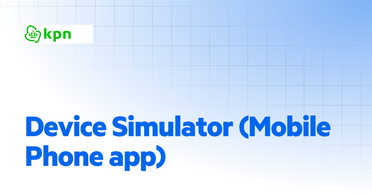 Device Simulator (Mobile Phone app) | KPN Things User Guide