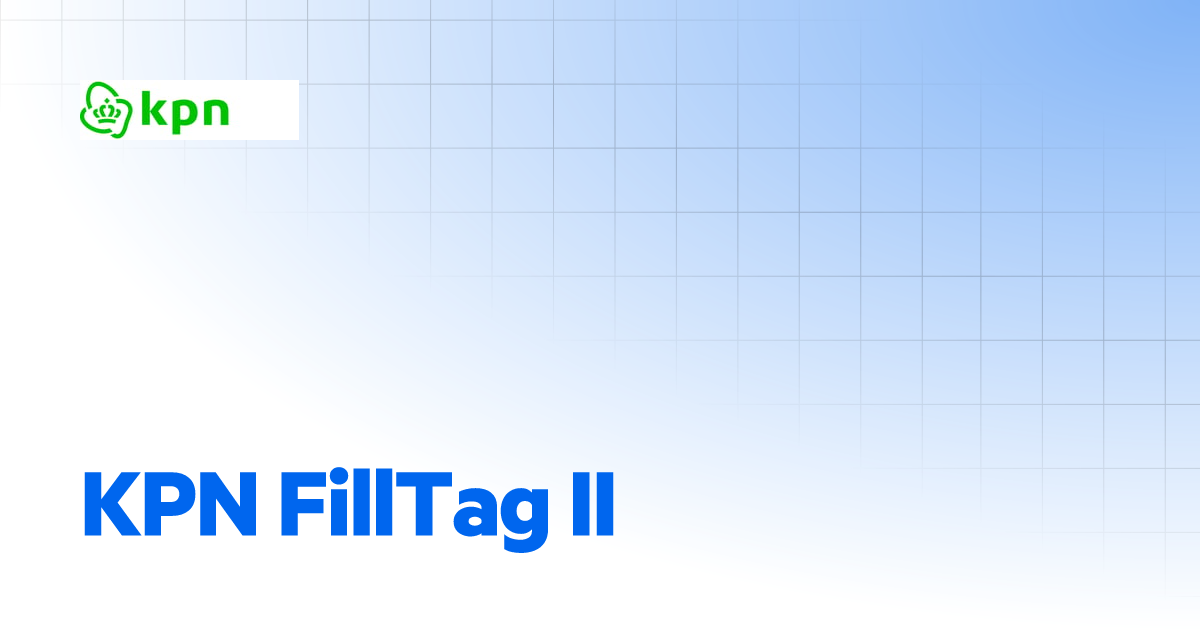 KPN FillTag II | KPN Things User Guide