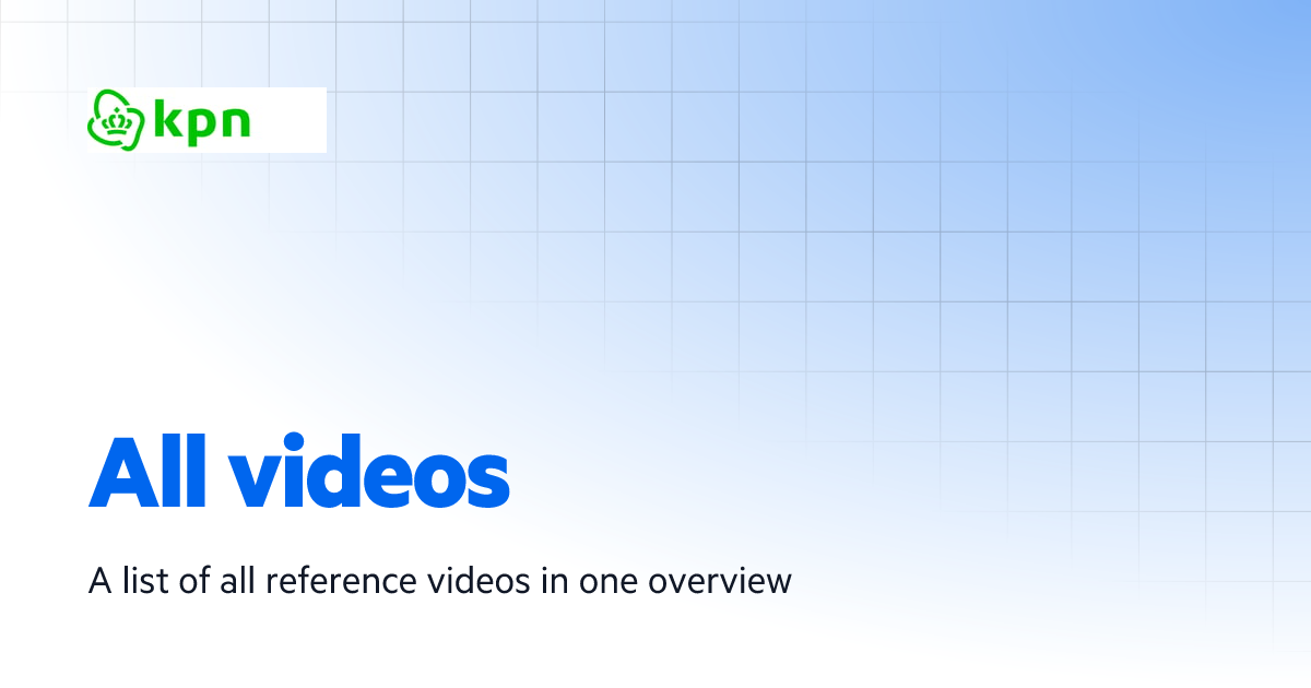 All videos | KPN Things User Guide