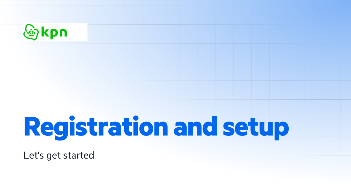 Registration and setup | KPN Things User Guide